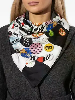 Moschino Printed Silk Scarf