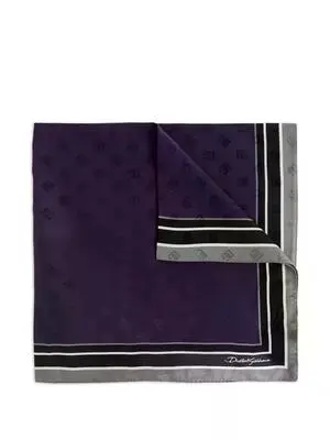 Dolce & Gabbana Logo Border Scarf - Purple