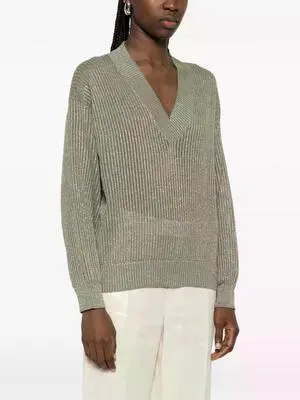 Brunello Cucinelli V-neck Ribbed-knit Sweater