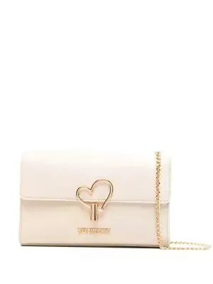 Moschino Heart Chain Crossbody Bag - Neutrals