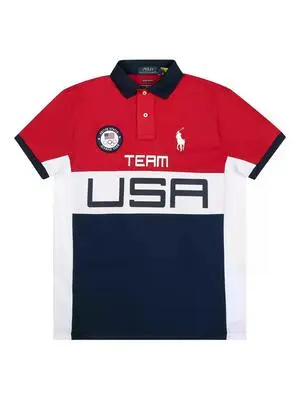 Polo Ralph Lauren Team Usa-print Polo Shirt - Red