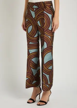 La DoubleJ Hendrix Jacquard Flared-leg Trousers - Multicoloured