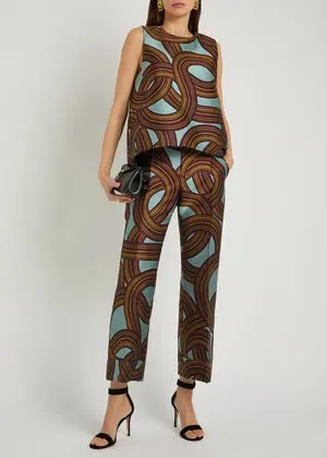La DoubleJ Hendrix Jacquard Flared-leg Trousers - Multicoloured