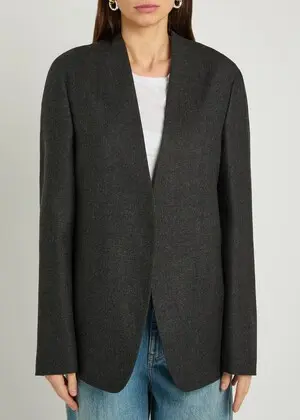 MAISON MARGIELA Collarless Wool Blazer