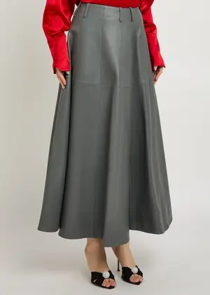 ARMARIUM Leather Midi Skirt