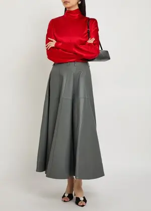 ARMARIUM Leather Midi Skirt