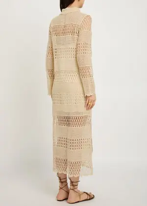 Zimmermann Wanderlust Sun Crochet Cotton-blend Midi Dress - Natural
