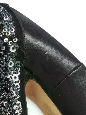 Rochas Crystal Embellished Leather Pumps