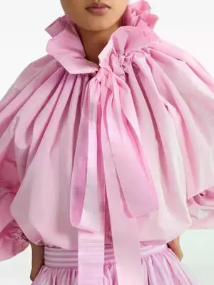 PATOU Ruffled Tie-neck Top - Pink