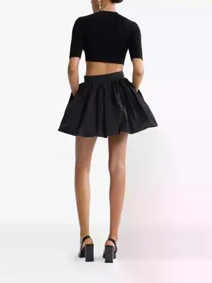 PATOU Cropped Ribbed Knit Cardigan - Black