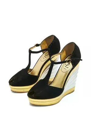 Saint Laurent Wedge T-bar Pumps