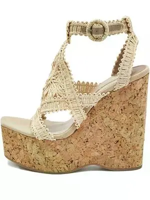 PALOMA BARCELO Raffia-cork Wedge Sandals