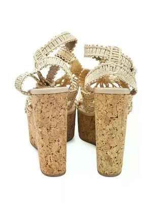 PALOMA BARCELO Raffia-cork Wedge Sandals