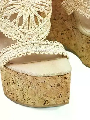 PALOMA BARCELO Raffia-cork Wedge Sandals