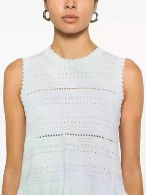 Maje Ruffled Knit Top - Blue