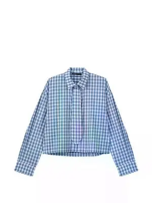 Maje Embellished Check Shirt With Removable Tie