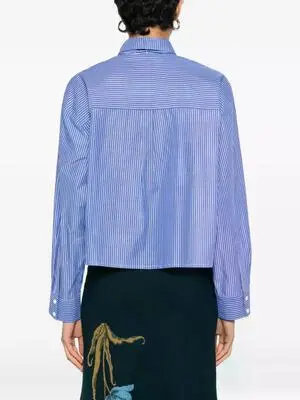 Maje Striped Beaded Cotton Poplin Shirt