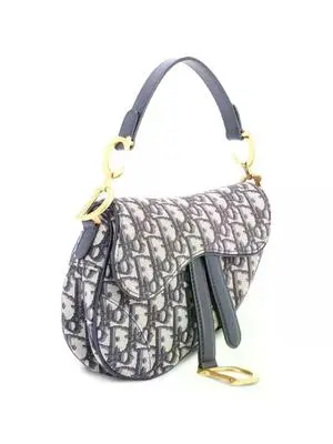 Dior Saddle Handbag Oblique Canvas Mini - Blue