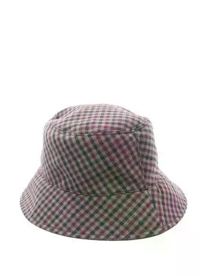 Miu Miu 2010s Checked Bucket Hat - Grey