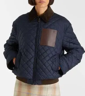 Loewe Corduroy-trimmed Quilted Blouson Jacket