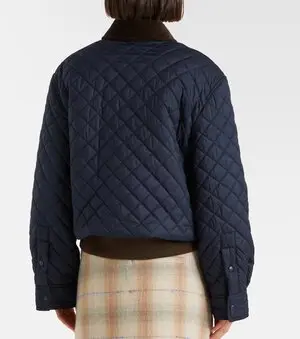Loewe Corduroy-trimmed Quilted Blouson Jacket - Blue