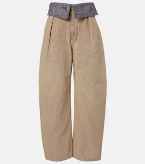 Loewe Wool-trimmed Barrel-leg Jeans