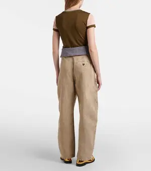 Loewe Wool-trimmed Barrel-leg Jeans