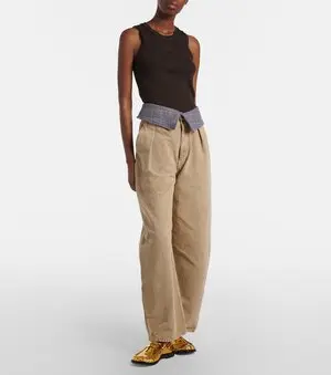 Loewe Wool-trimmed Barrel-leg Jeans