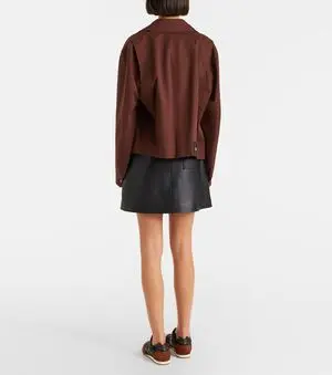 Loewe Pleated Leather Mini Skirt