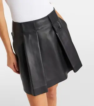 Loewe Pleated Leather Mini Skirt