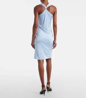 Versace Medusa '95 Ruched Jersey Minidress - Blue