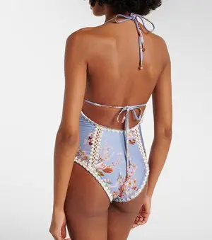 Zimmermann Awaken Floral One-piece Swimsuit - Blue