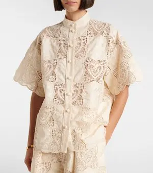 Zimmermann Wanderlust Crochet Cotton-blend Shirt - White
