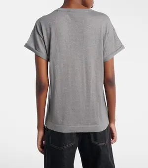 Brunello Cucinelli Cashmere And Silk-blend T-shirt - Grey