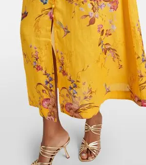 Zimmermann Floral Linen Midi Dress
