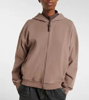 Brunello Cucinelli Cotton Jersey Zip-up Hoodie - Brown