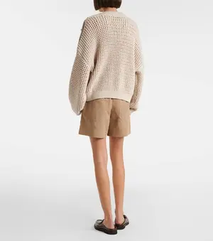 Brunello Cucinelli Cotton And Linen Bermuda Shorts - Beige