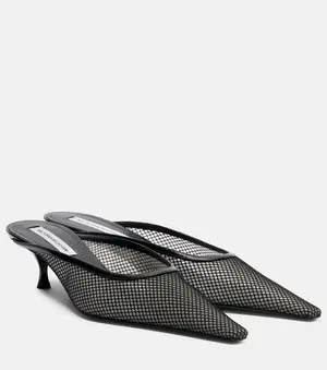 Victoria Beckham Leather-trimmed Mesh Mules
