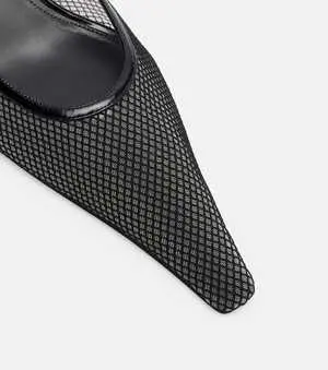Victoria Beckham Leather-trimmed Mesh Mules