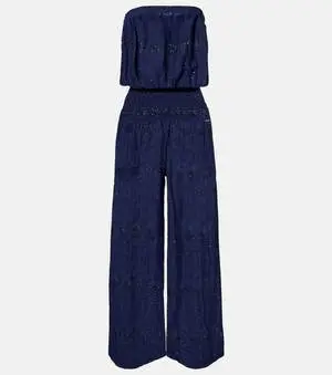 Melissa Odabash Naomi Cotton Jumpsuit - Blue
