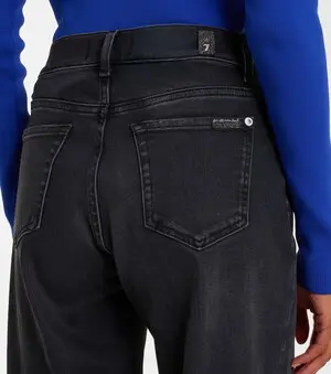 7 For All Mankind Lotta Wide-leg Jeans In Halona - Black