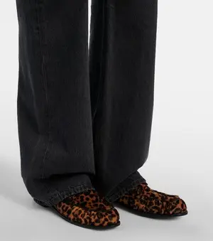 Saint Laurent Le Loafer Calf Hair Penny Loafers - Brown