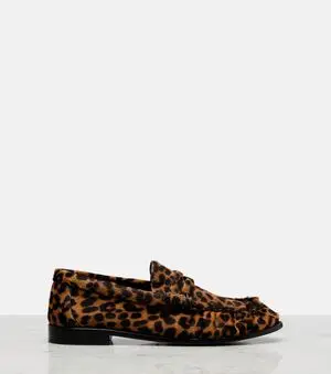 Saint Laurent Le Loafer Calf Hair Penny Loafers - Brown