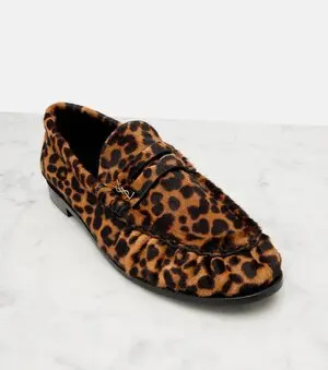 Saint Laurent Le Loafer Calf Hair Penny Loafers - Brown