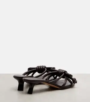 Loewe Flamenco 45 Leather Mules - Brown