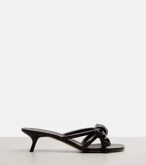 Loewe Flamenco 45 Leather Mules - Brown