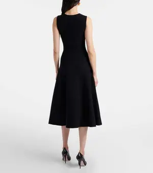 Oscar De La Renta Embellished Jacquard Midi Dress