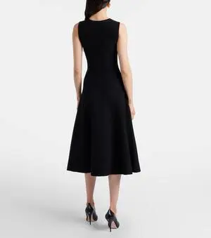 Oscar De La Renta Embellished Jacquard Midi Dress
