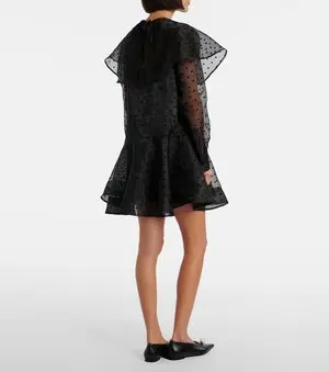 GANNI Polka-dot Sheer Organza Mini Dress