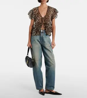 GANNI Stary Barrel-leg Jeans